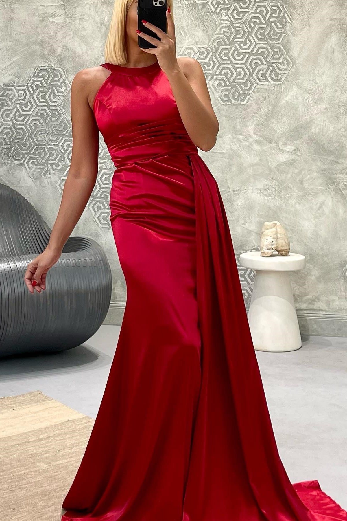 Elegant Long Mermaid Jewel Satin Formal Prom Dress – BIZTUNNEL