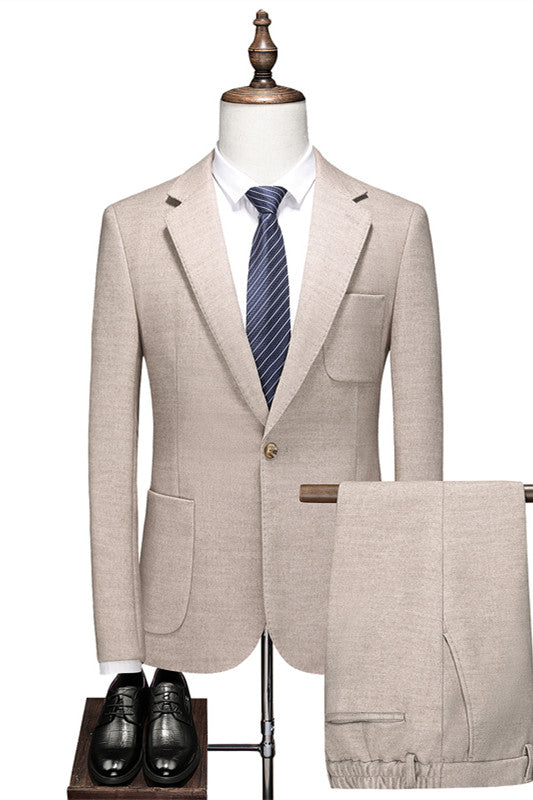 Khaki Modern Two Pieces Best Fitting Men Business Suits – BIZTUNNEL